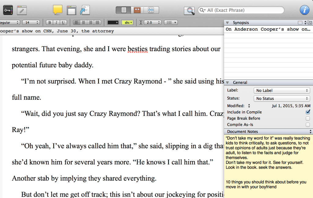 Two more reasons why I’m loving Scrivener (and one way you get 20% off ...